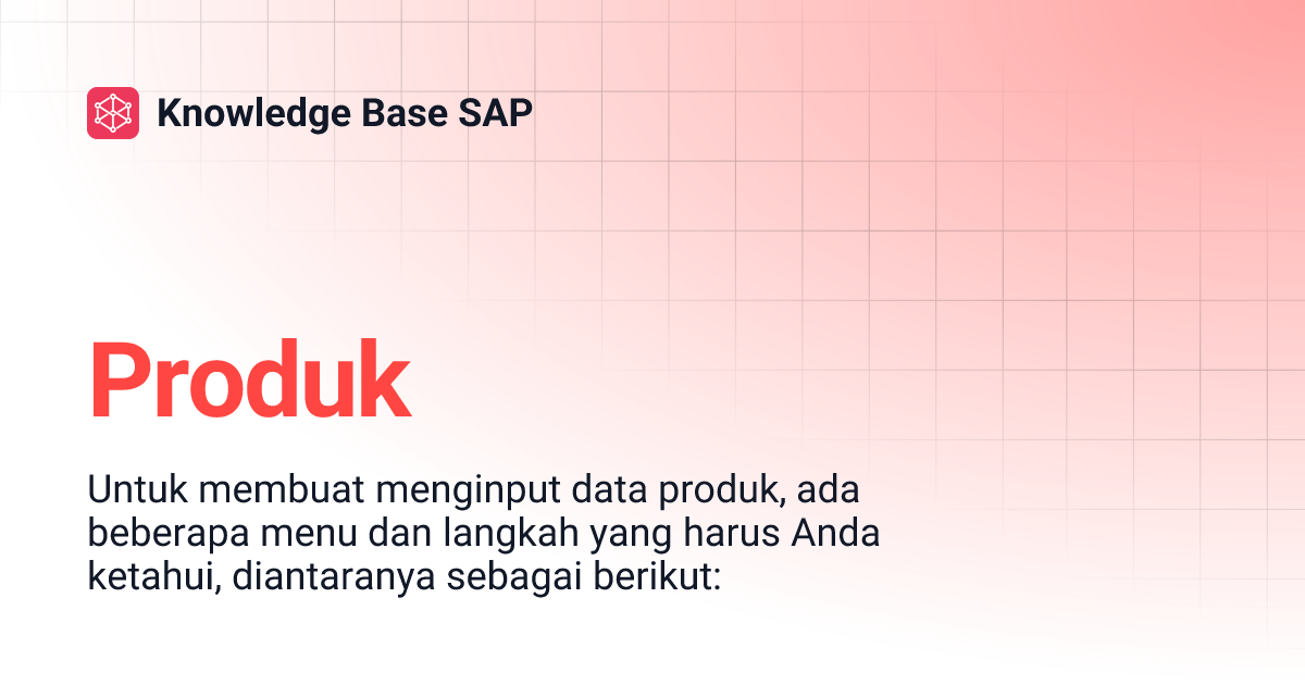 Produk | Knowledge Base SAP