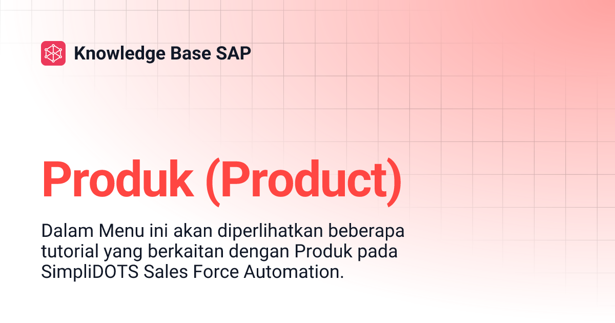 Produk (Product) | Knowledge Base SAP