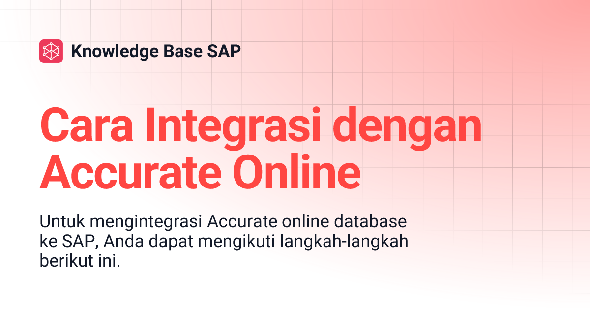 Cara Integrasi | Knowledge Base SAP