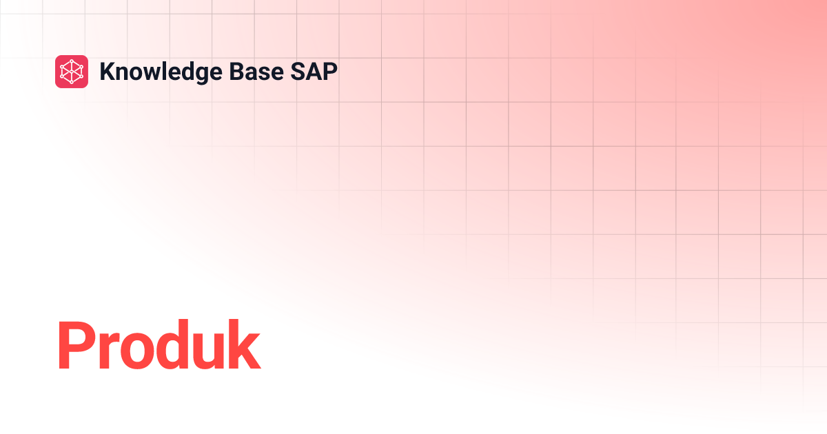 Produk | Knowledge Base SAP